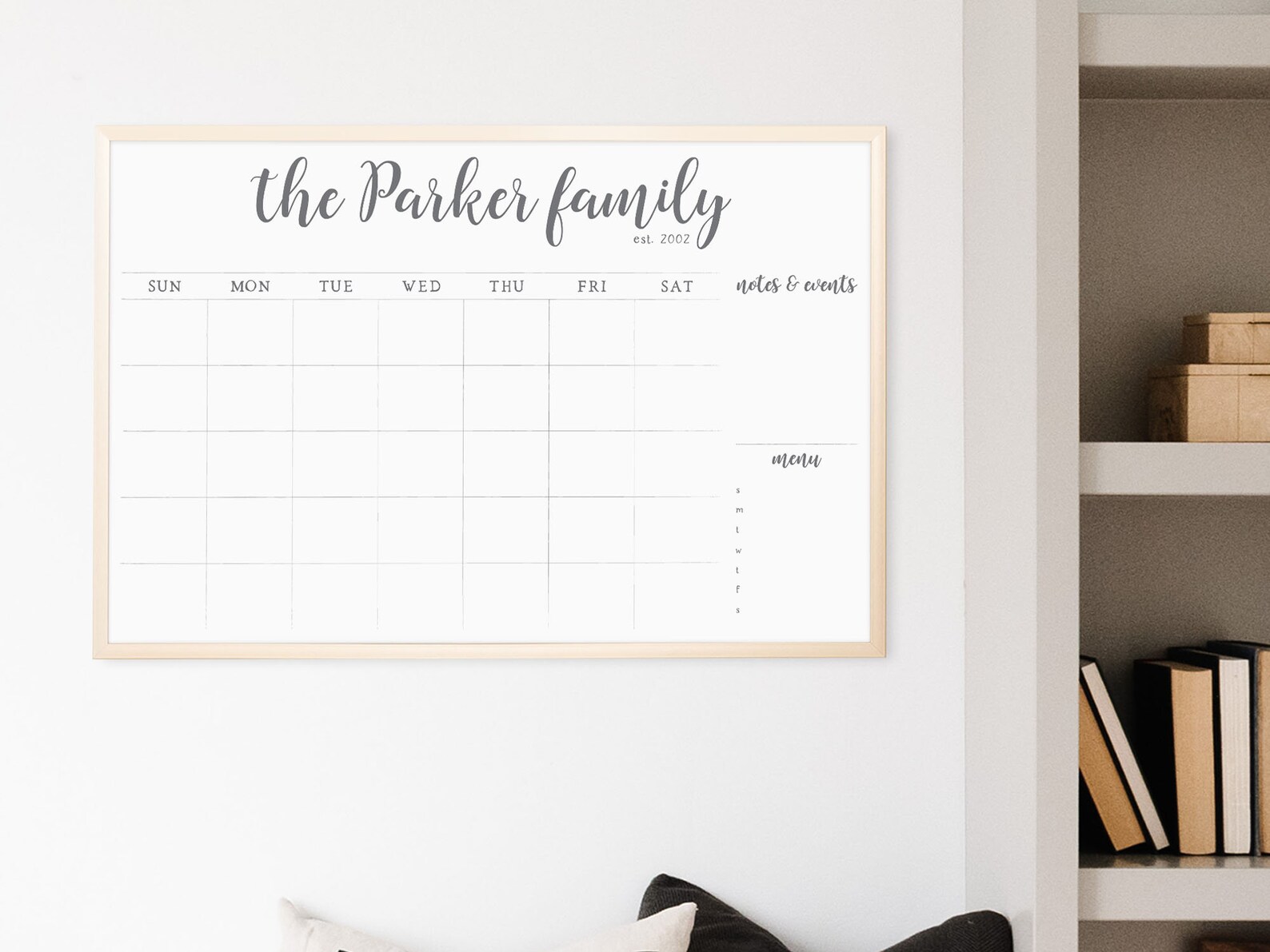 Large 24x36 Calendar Framed Calendar Dry Erase Board - Etsy