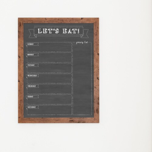 Meal Planner Framed Weekly Menu Board Dry Erase Wall - Etsy