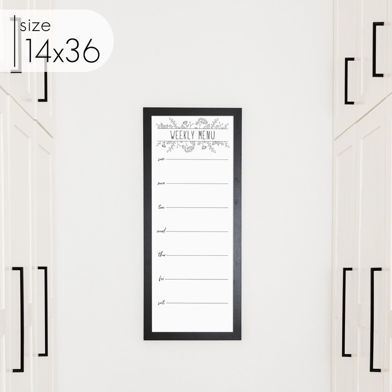 Personalized Framed Dry Erase Weekly Meal Planner for Wall | Custom ...
