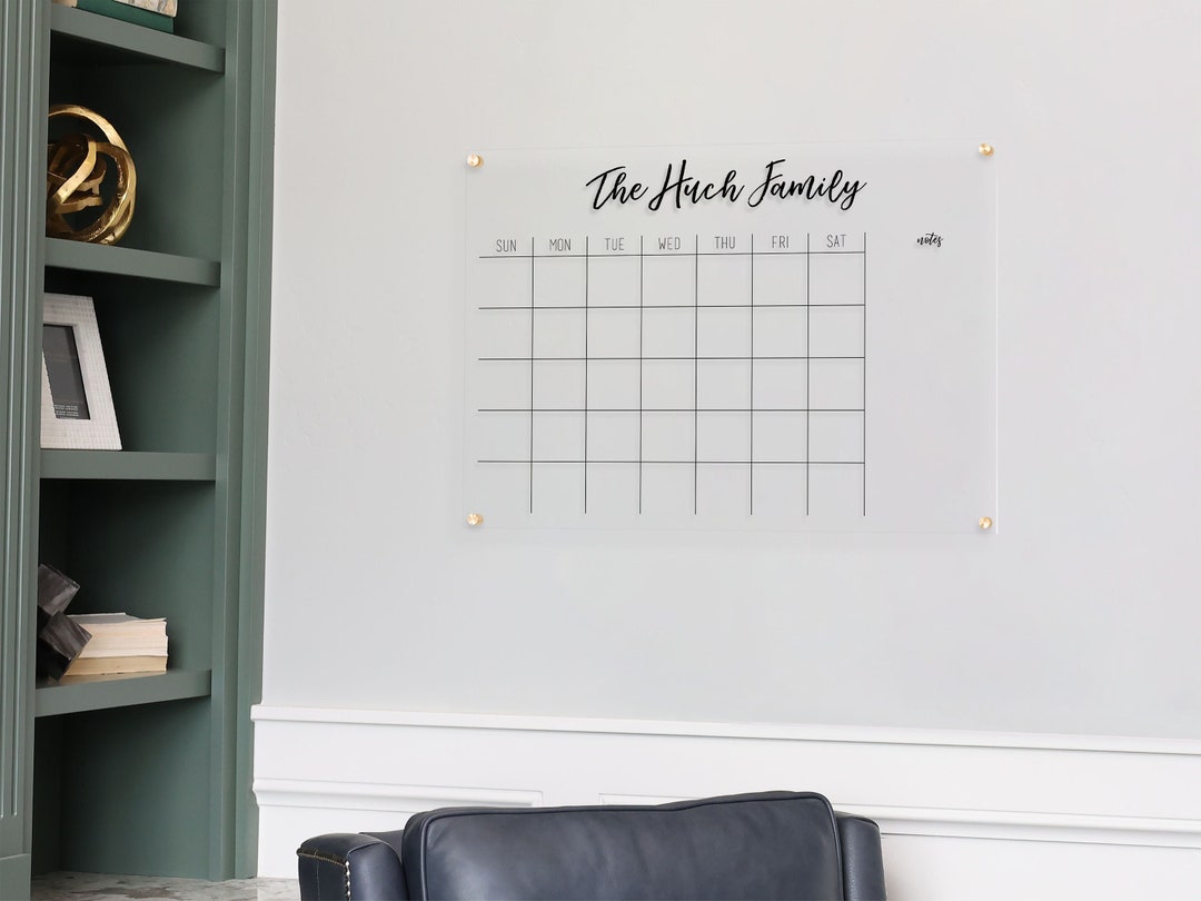 Clear Acrylic Calendar, Dry Erase Floating Calendar, Personalized ...