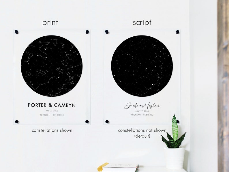 Acrylic Customized Star Map for Wall With Personalized - Etsy
