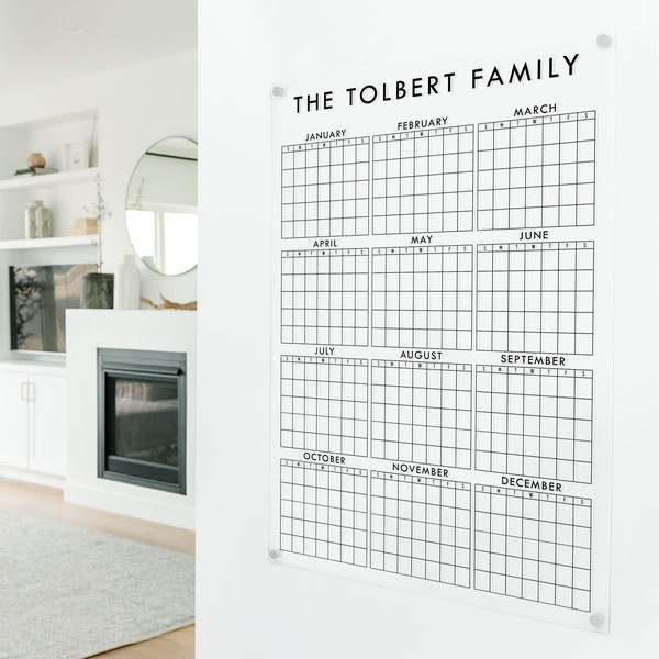 Vertical Acrylic Year Calendar - Etsy