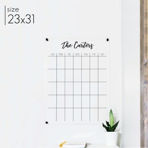 Personalized Acrylic Wall Calendar, Custom Dry Erase Large Calendar ...