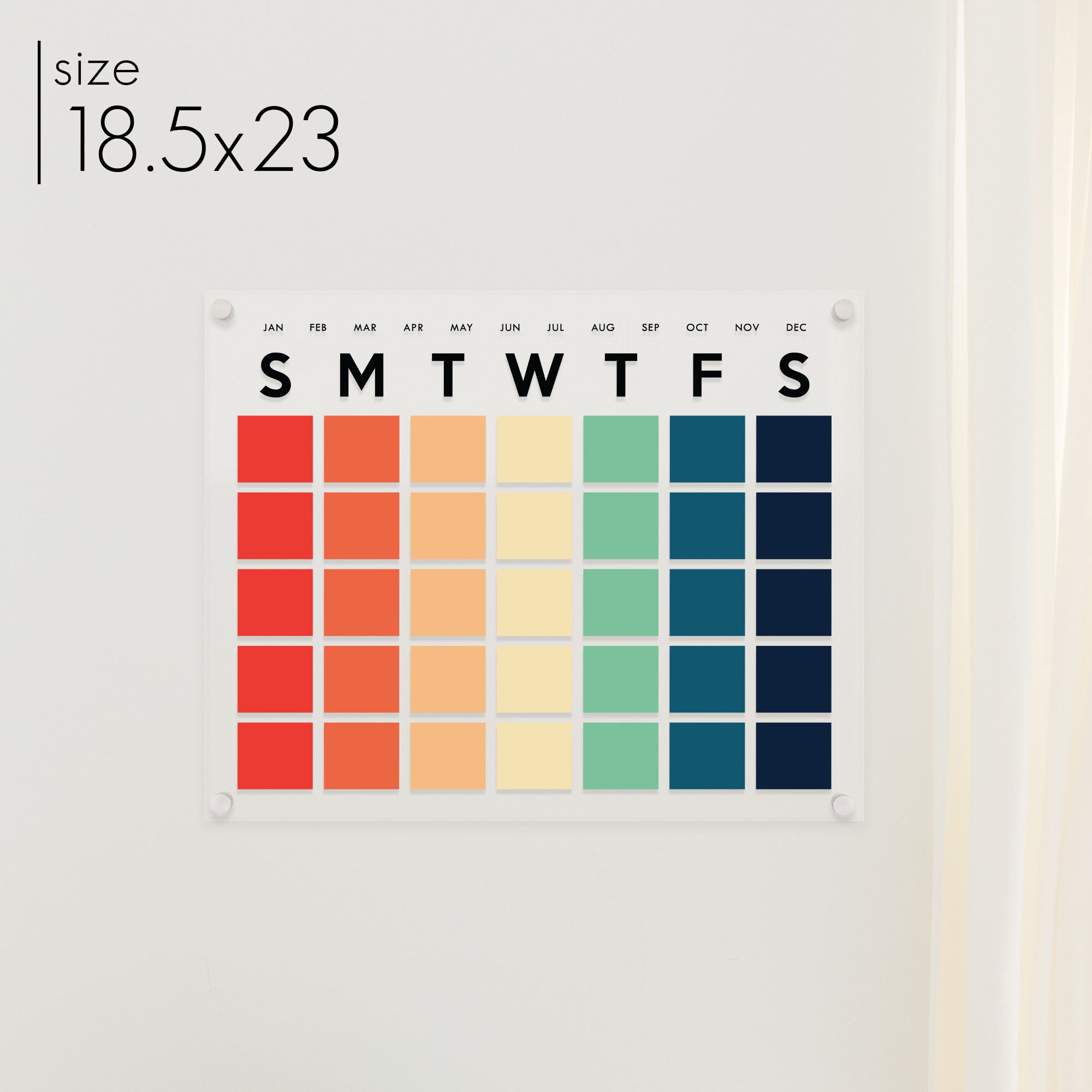 Rainbow Acrylic Dry Erase Wall Calendar for Minimalist Home or | Etsy