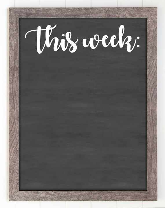 This weeks menu 18x24 week calendar this week planner | Etsy