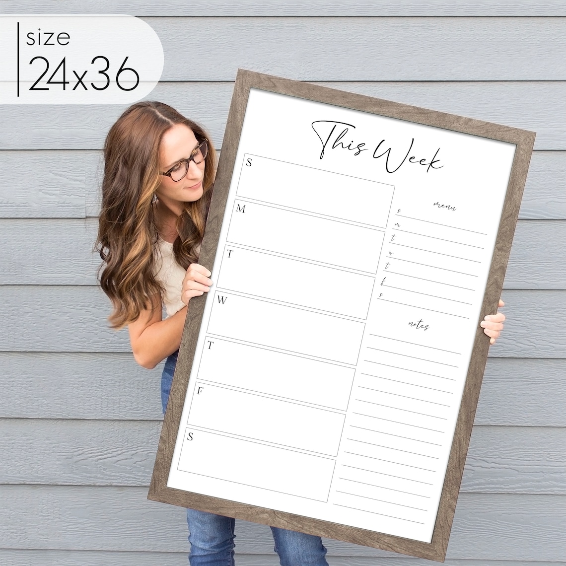 Weekly Calendar for Wall in Kitchen or Mudroom Custom Dry - Etsy