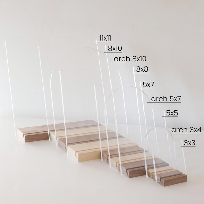 Acrylic Arch Checklist With Monogram, Transparent Notes Stand on Walnut ...