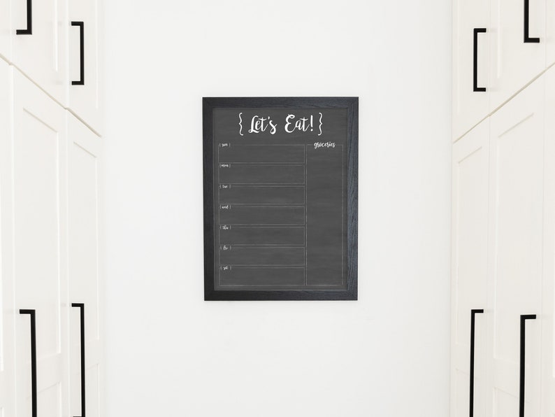 Meal Planner Framed Weekly Menu Board Dry Erase Wall - Etsy