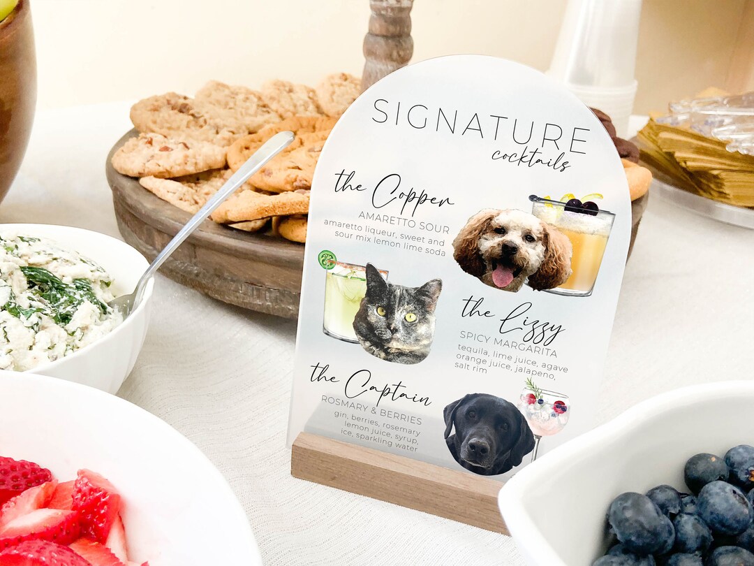 Personalized Pet Signature Drink Sign, Wedding Bar Menu Pet Sign on ...