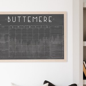 Cabin Style Calendar 24x36 W/ Pine Tree Background , Family Calendar ...