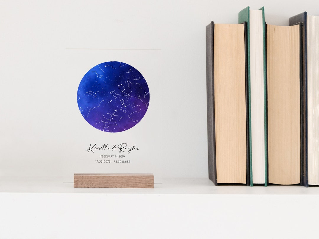 Custom Star Chart, Star Map by Date, Personalized Acrylic Star Map With ...