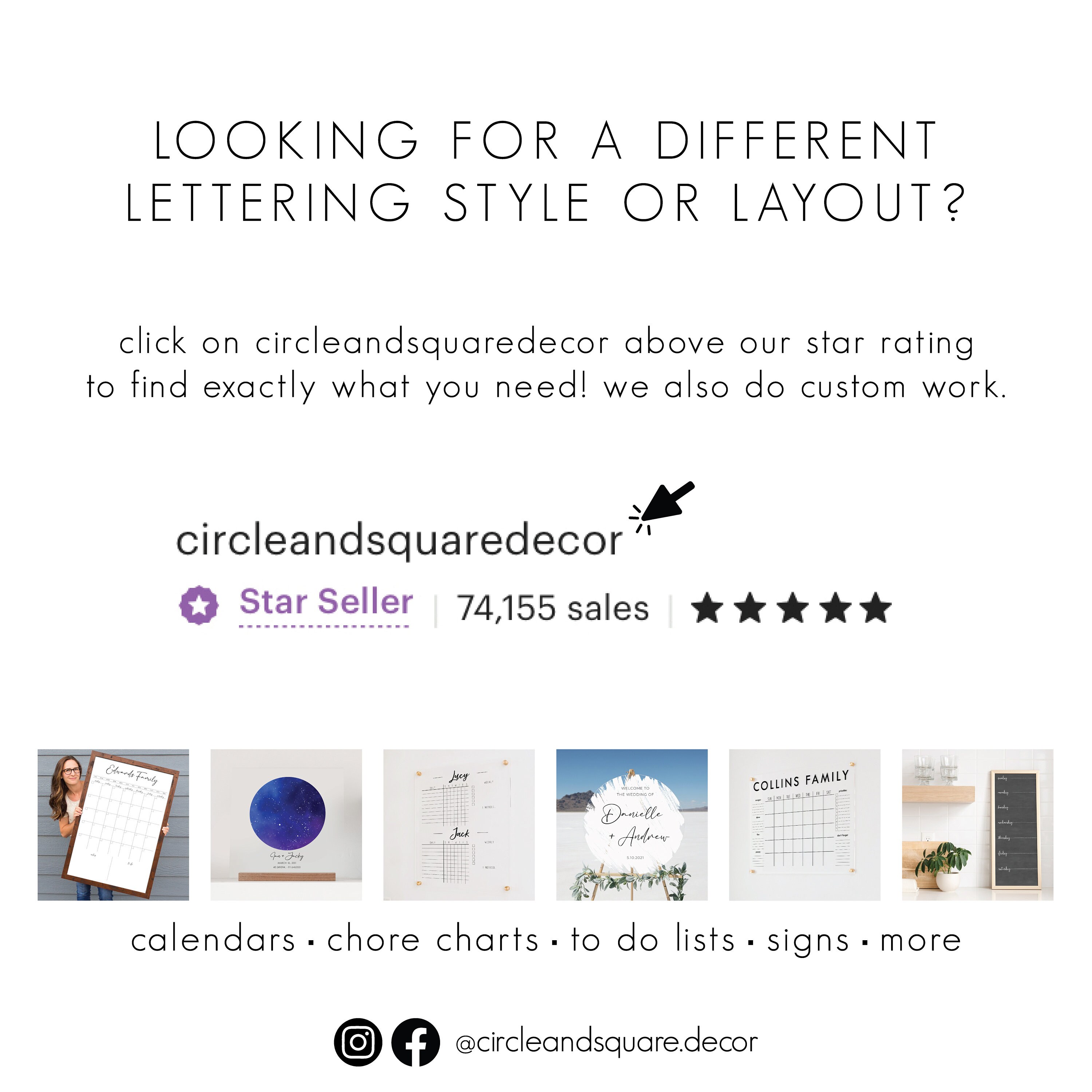 Acrylic Calendar With Side Notes White Text for Dark Wall | Etsy