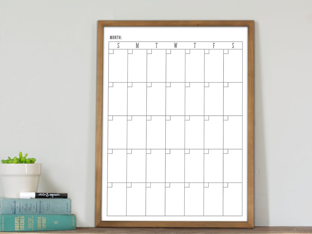 Tall Whiteboard Calendar, Minimalist Calendar , Wall Calendar, Dry ...