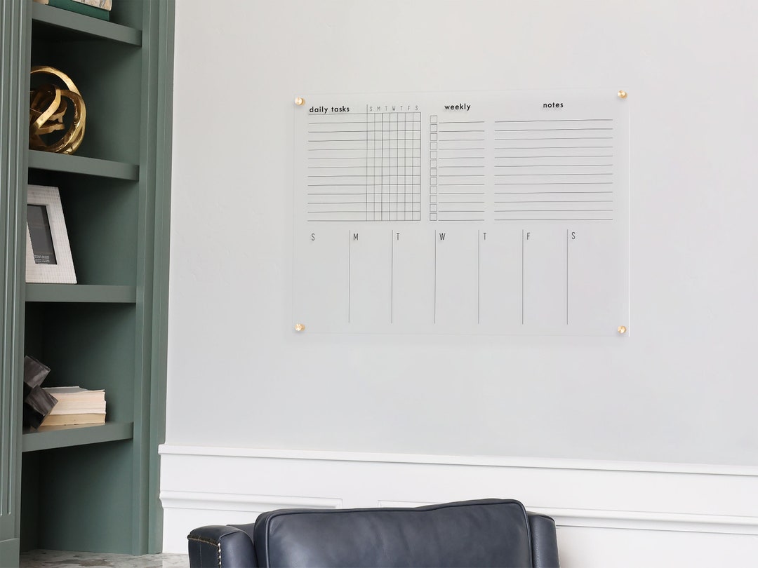 Acrylic Weekly Schedule for Wall, Custom Acrylic Wall Planner, Weekly ...