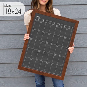 Tall Calendar, Minimalist Calendar , 18x24 or 24x36 Calendar, Dry-erase ...