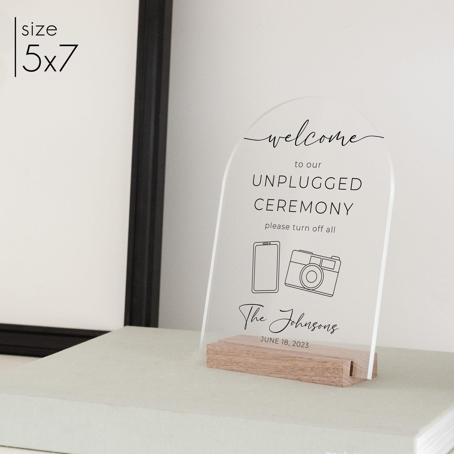 Unplugged Ceremony Sign for Wedding Welcome Sign on Acrylic ...