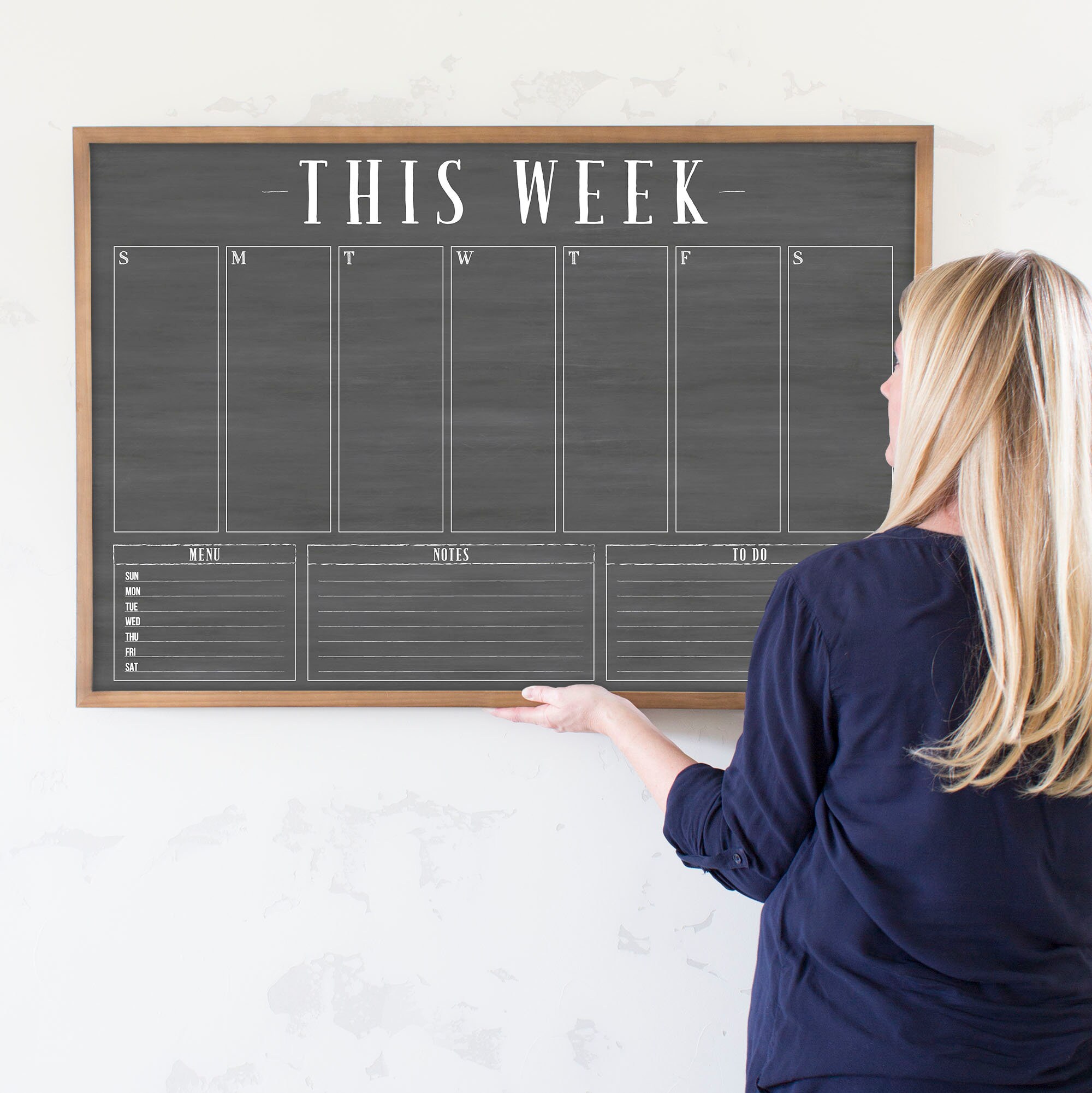 Weekly Schedule Weekly Family Calendar Chalkboard Dry | Etsy