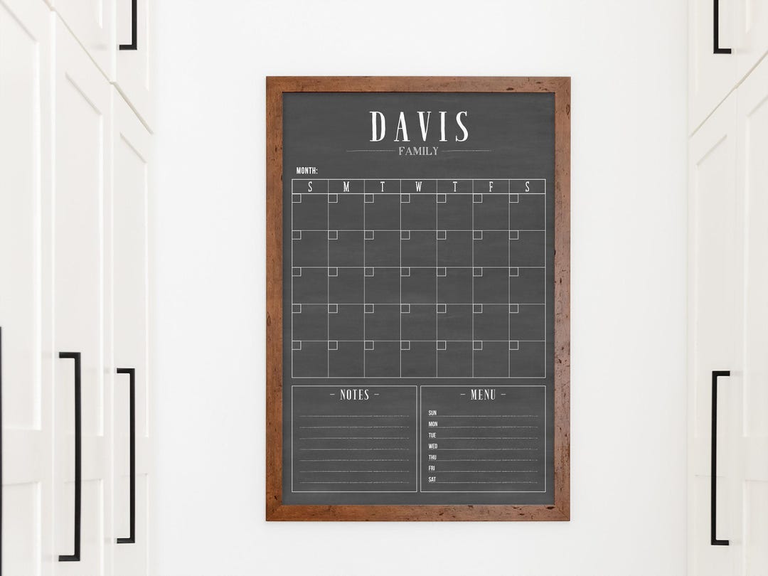 Chalkboard Calendar, Chalkboard Calendar, Customized Calendar - Etsy
