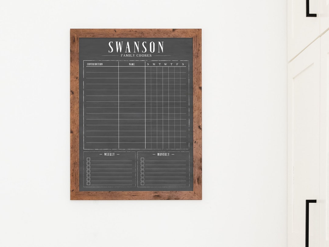 Family Chore Board Family Chore Chart 18x24 18102 - Etsy