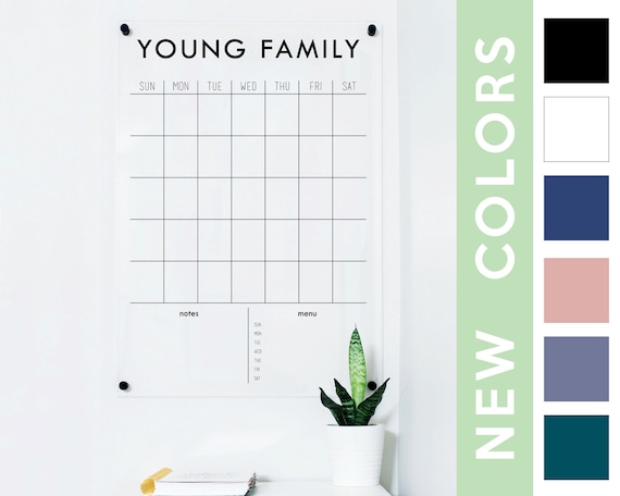 Personalized Family Acrylic Wall Calendar in Multiple Sizes | Etsy