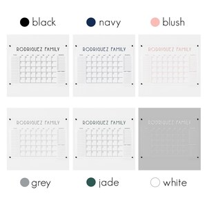 Personalized Clear Acrylic Calendar for Wall in Kitchen or Family Room ...