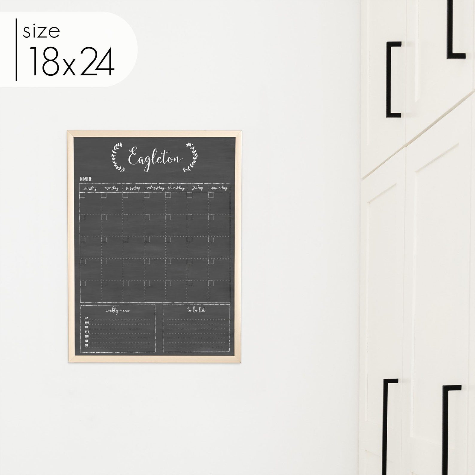 Personalized Calendar Dry Erase Custom Chalkboard Calendar - Etsy