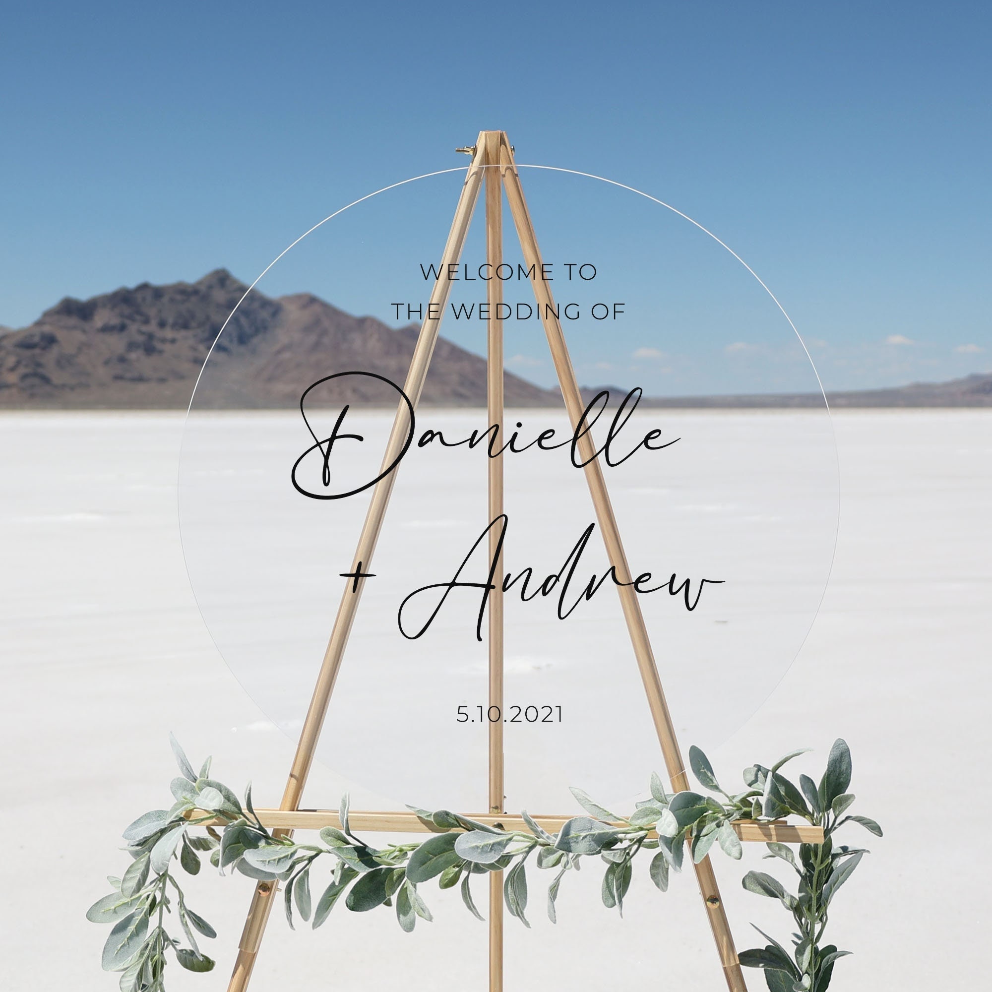 Clear Acrylic Custom Wedding Sign Round Circle Welcome Sign - Etsy