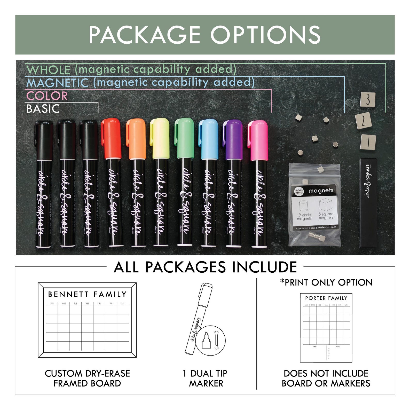 Whiteboard Wall Calendar Personalized for Your Family | Dry Erase ...