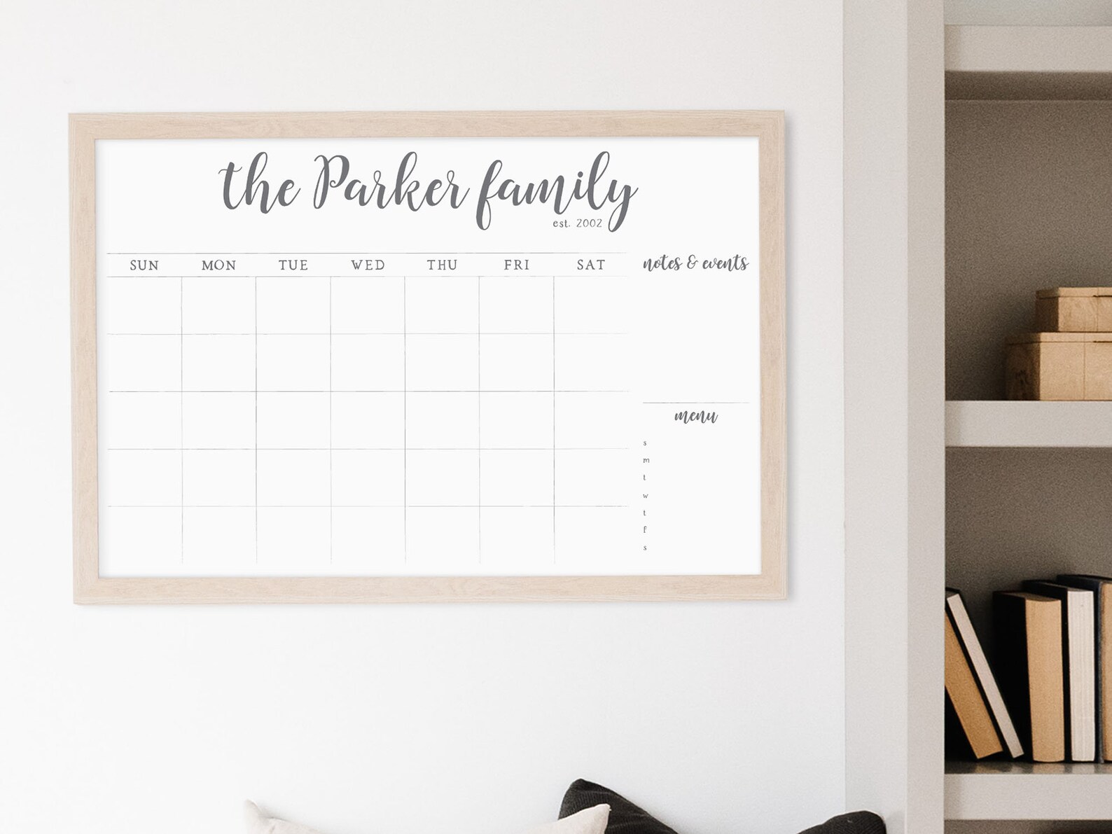 Large 24x36 Calendar Framed Calendar Dry Erase Board - Etsy