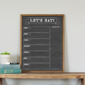 Meal Planner, Menu Board, Weekly Menu, Weekly Meal Planner, Chalkboard ...