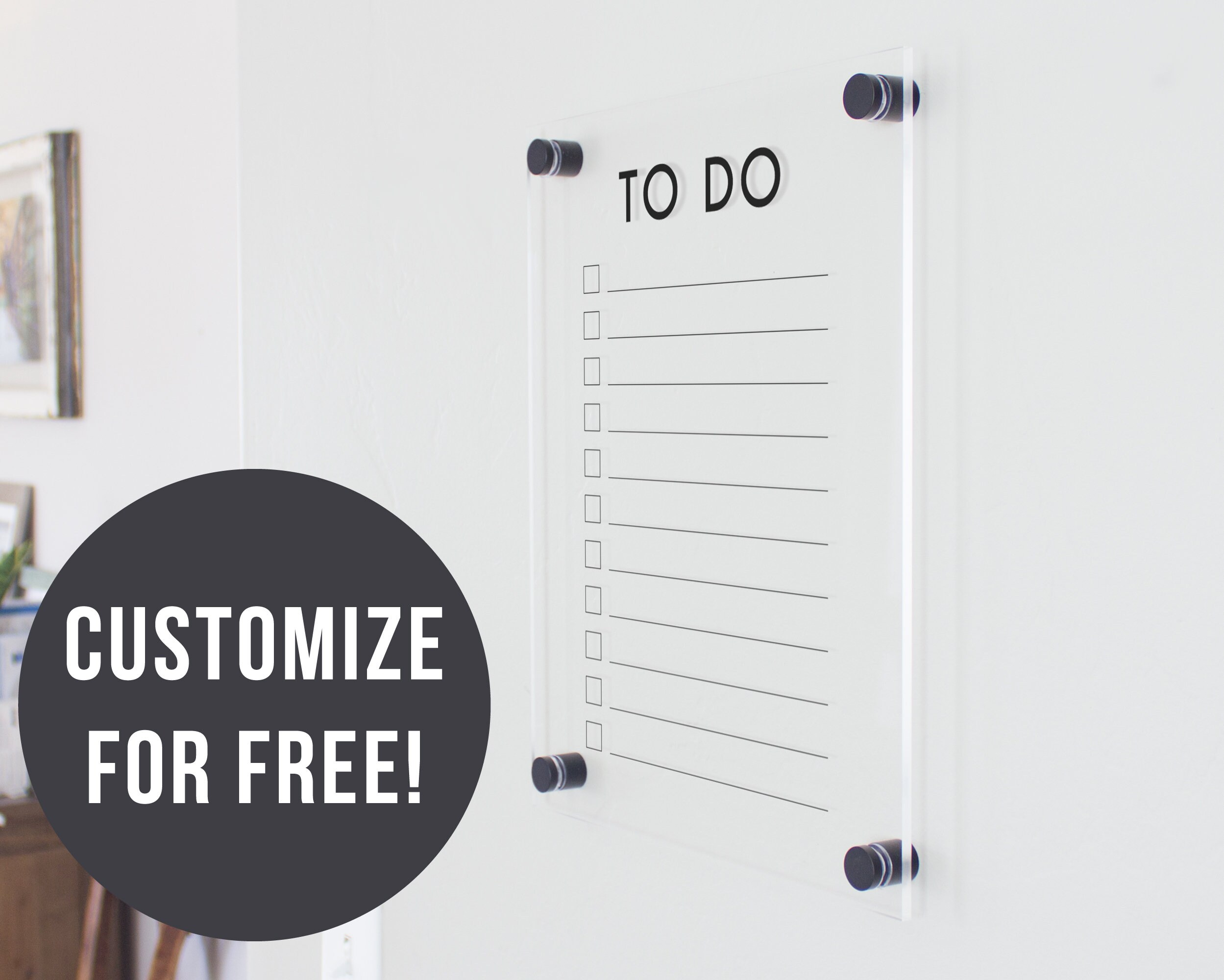 To do list Acrylic Memo Board Size 11x14 Customizable | Etsy