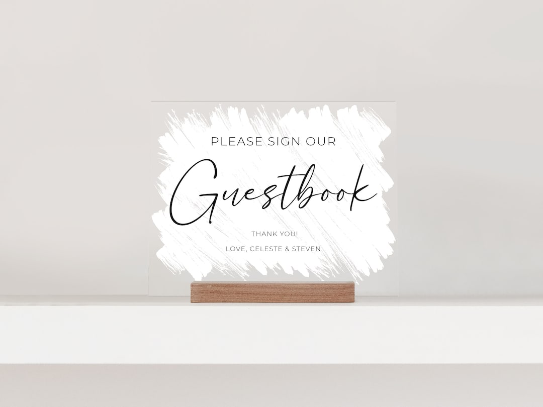 Please Sign Our Guestbook Acrylic Guestbook Sign - Custom Acrylic ...