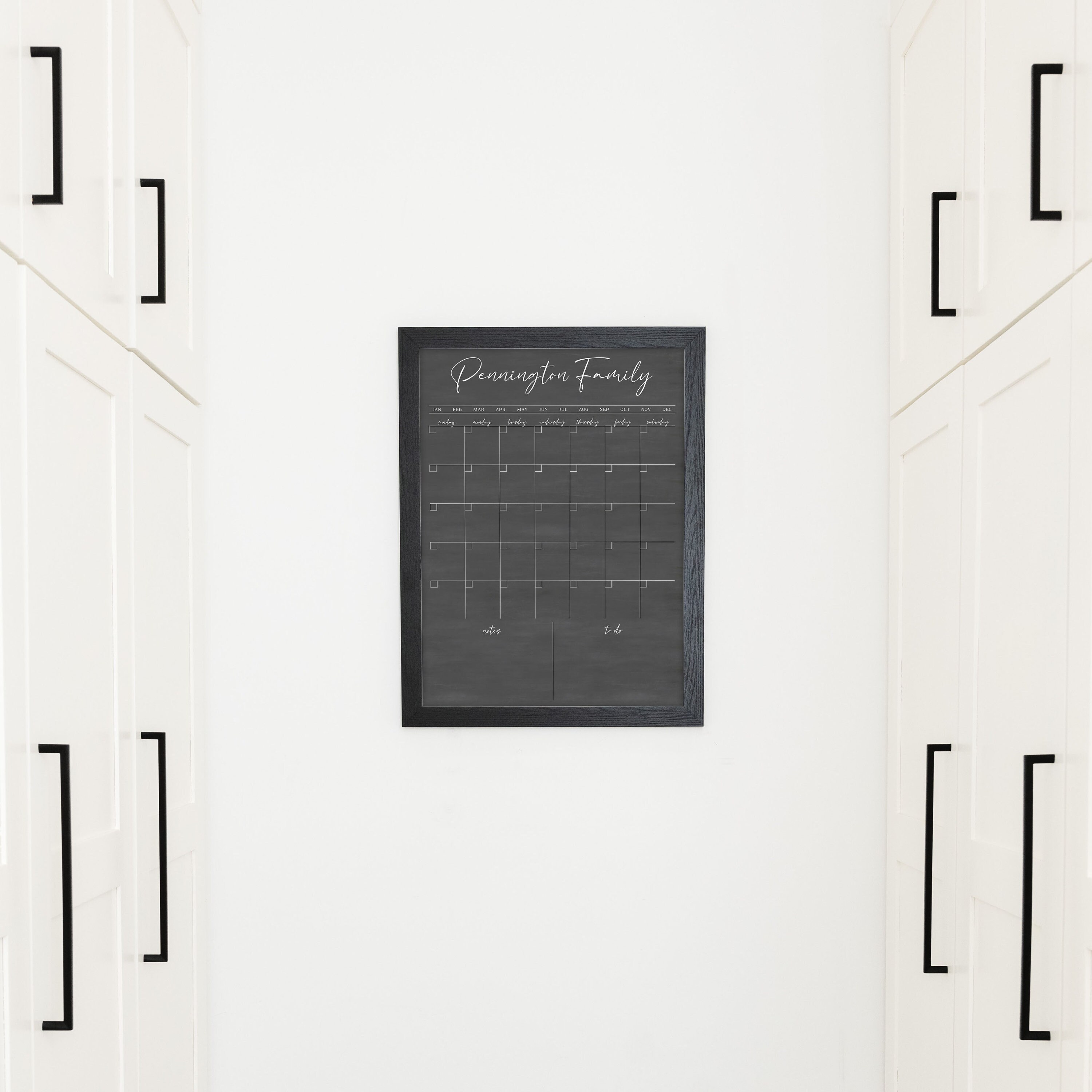 Framed Family Wall Calendar Personalized & Framed Minimalist - Etsy