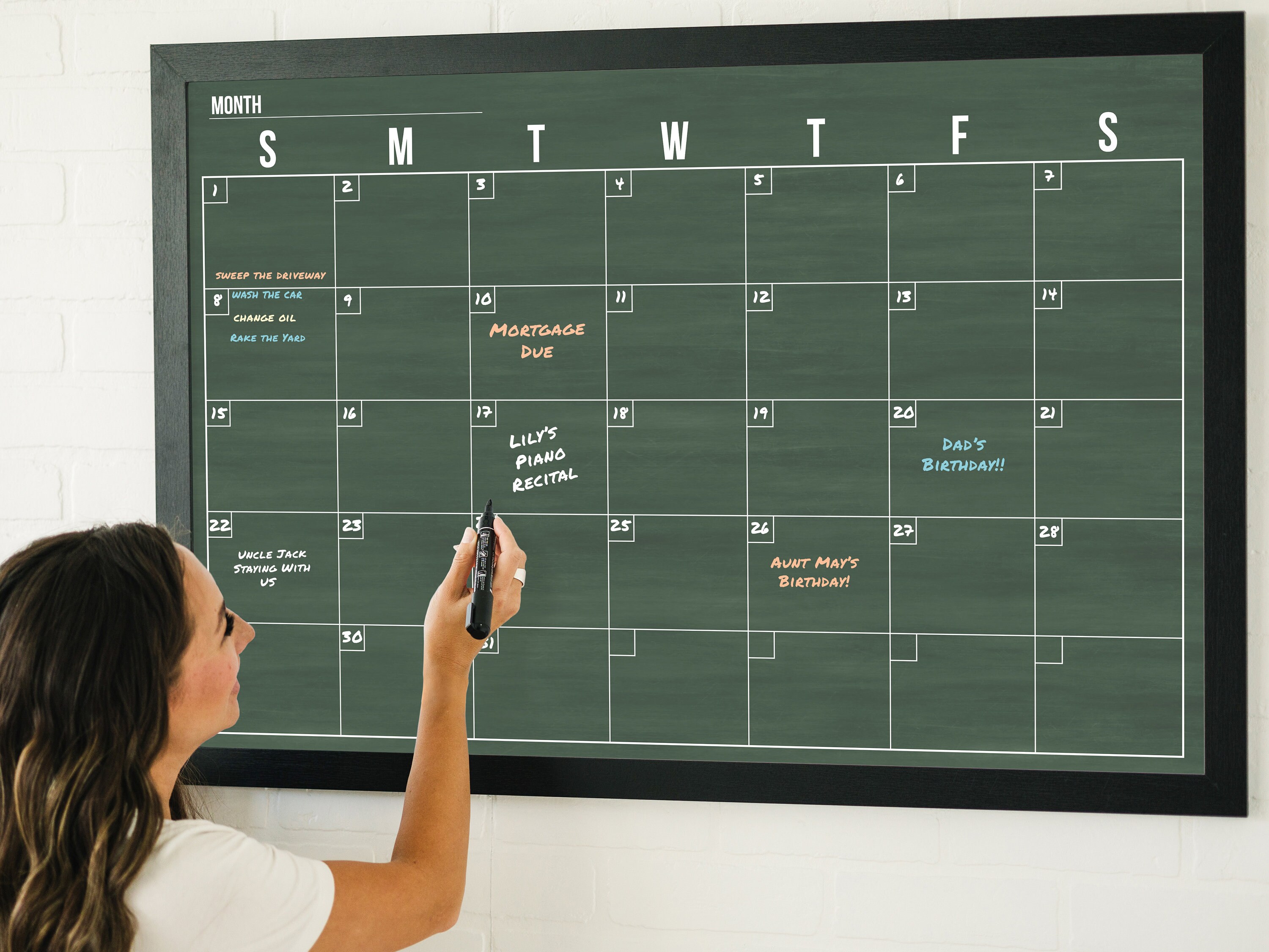 Green Vintage Chalkboard Calendar for Wall in Home or Office - Etsy
