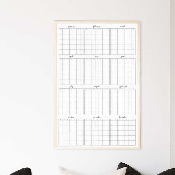 Yearly Calendar - Etsy
