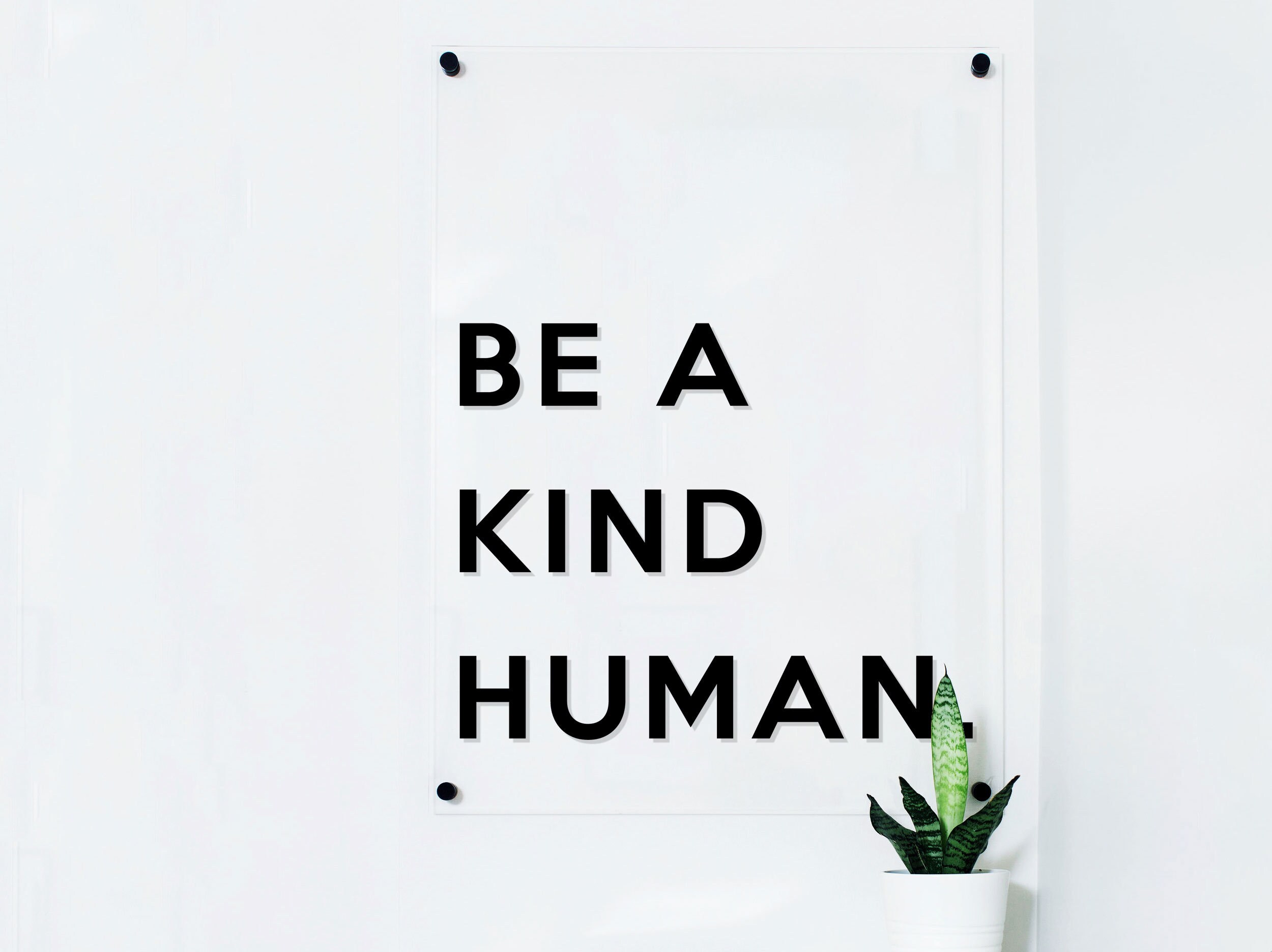 Be a Kind Human Quote on Floating Clear Acrylic Motivational - Etsy UK