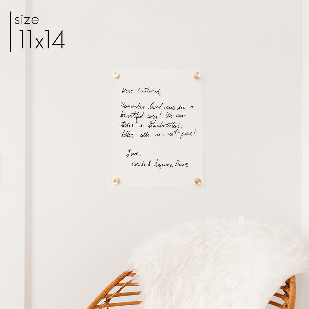 Actual Handwriting Gift on Floating Acrylic for a Letter or - Etsy