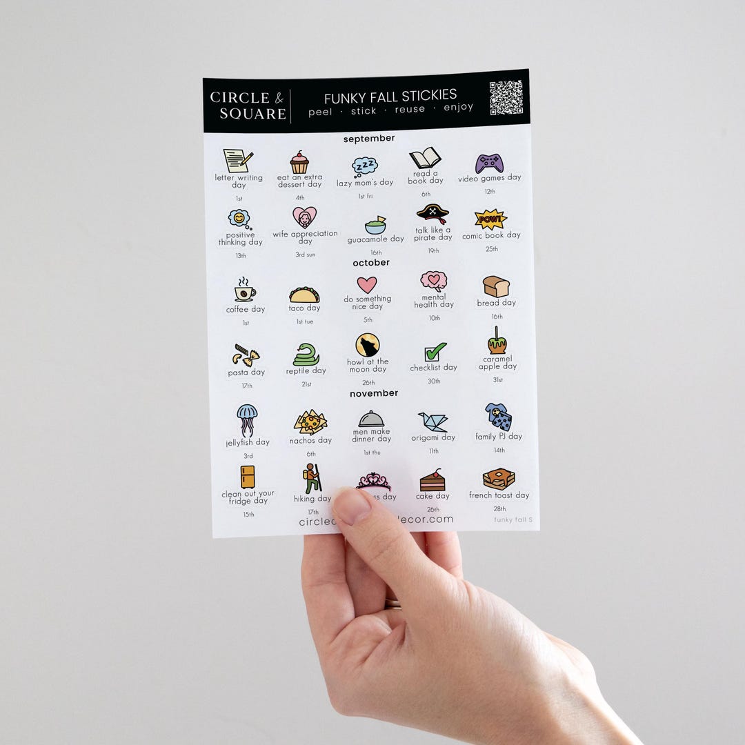 Reusable Fall Calendar Stickers – Autumn Holiday Static Clings - Etsy
