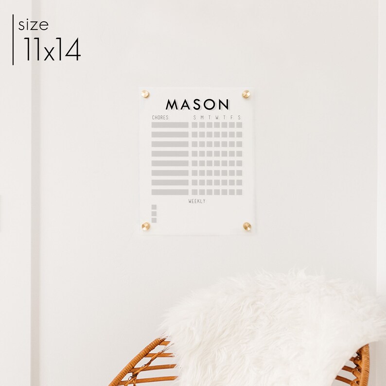 Personalized Dry Erase Chore Chart for Kids Boy or Girl - Etsy