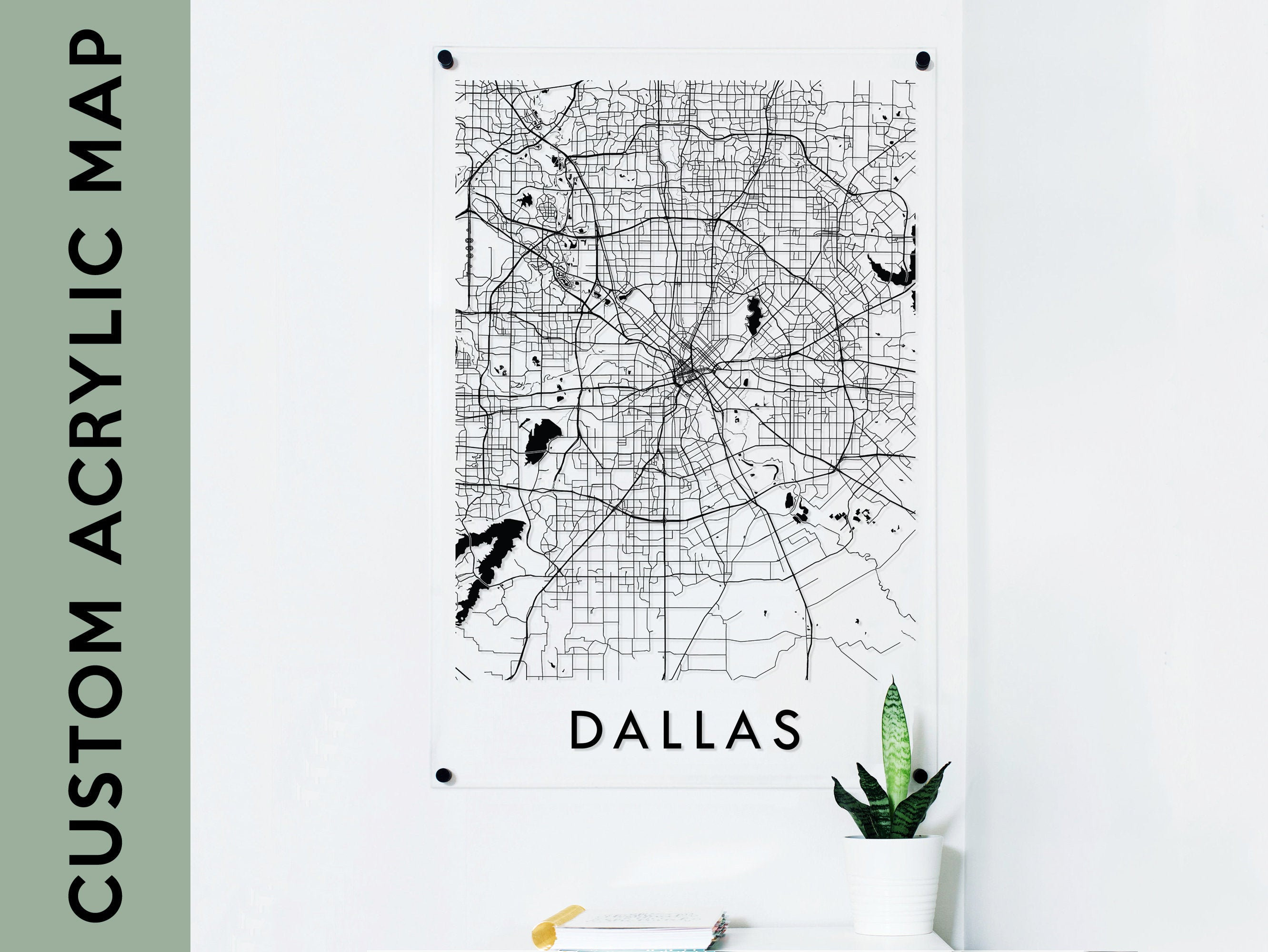 Custom City Street Map Printed on Clear Acrylic Ready to hang | Etsy