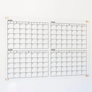 Large Four Month Wall Calendar - Etsy Australia