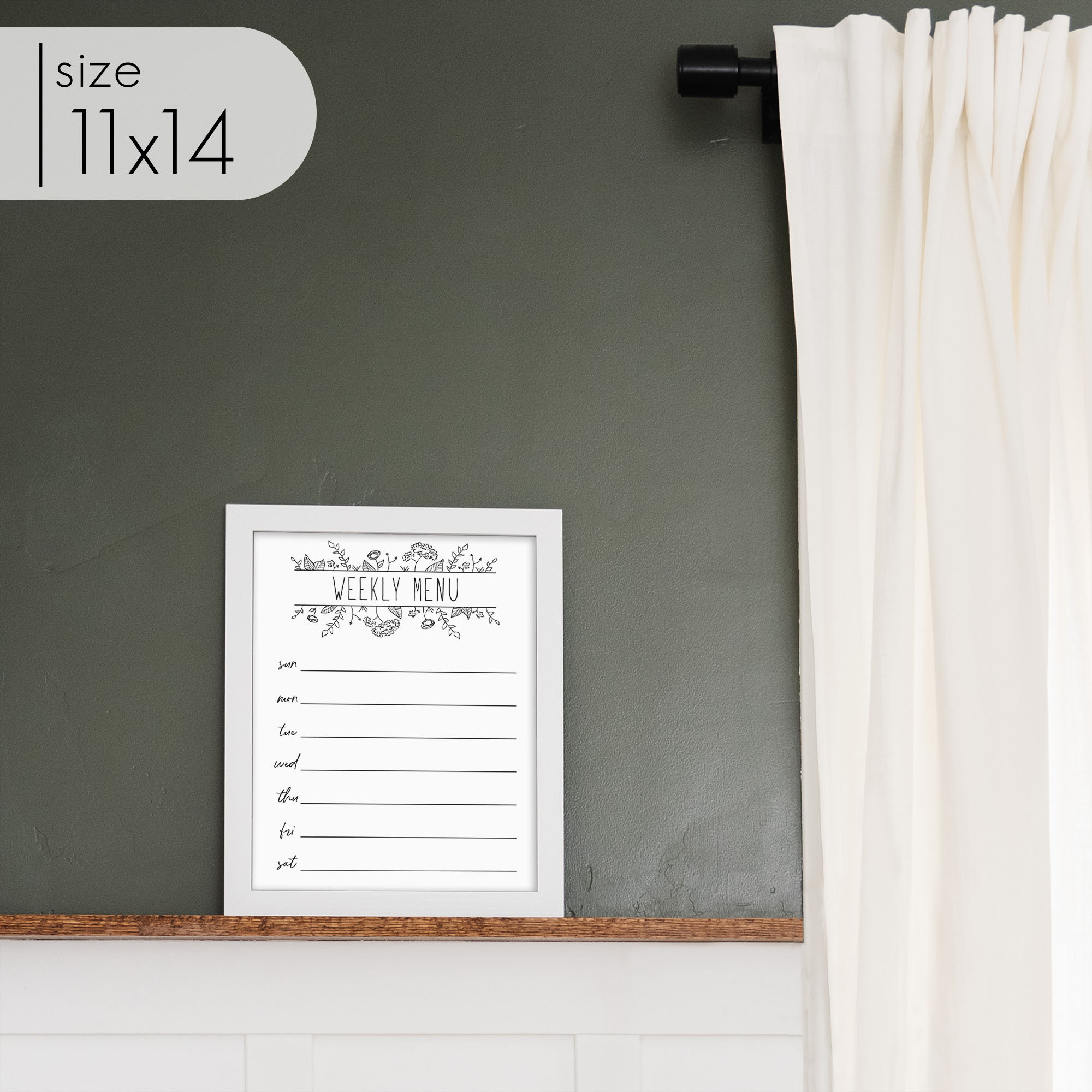 Framed Weekly Menu Floral Whiteboard Style Available Dry - Etsy