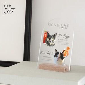 Personalized Cat Signature Cocktail Sign on Clear Acrylic ...