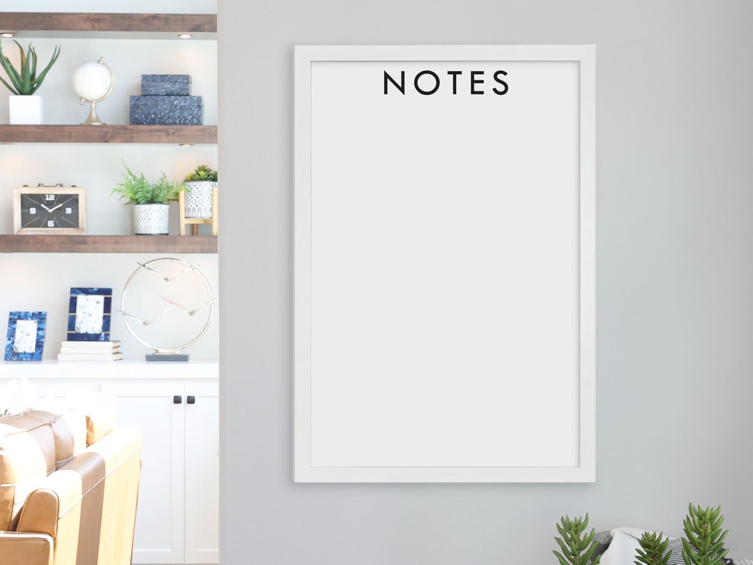 Large Framed Personalized Whiteboard Style Notes Dry Erase Board ...