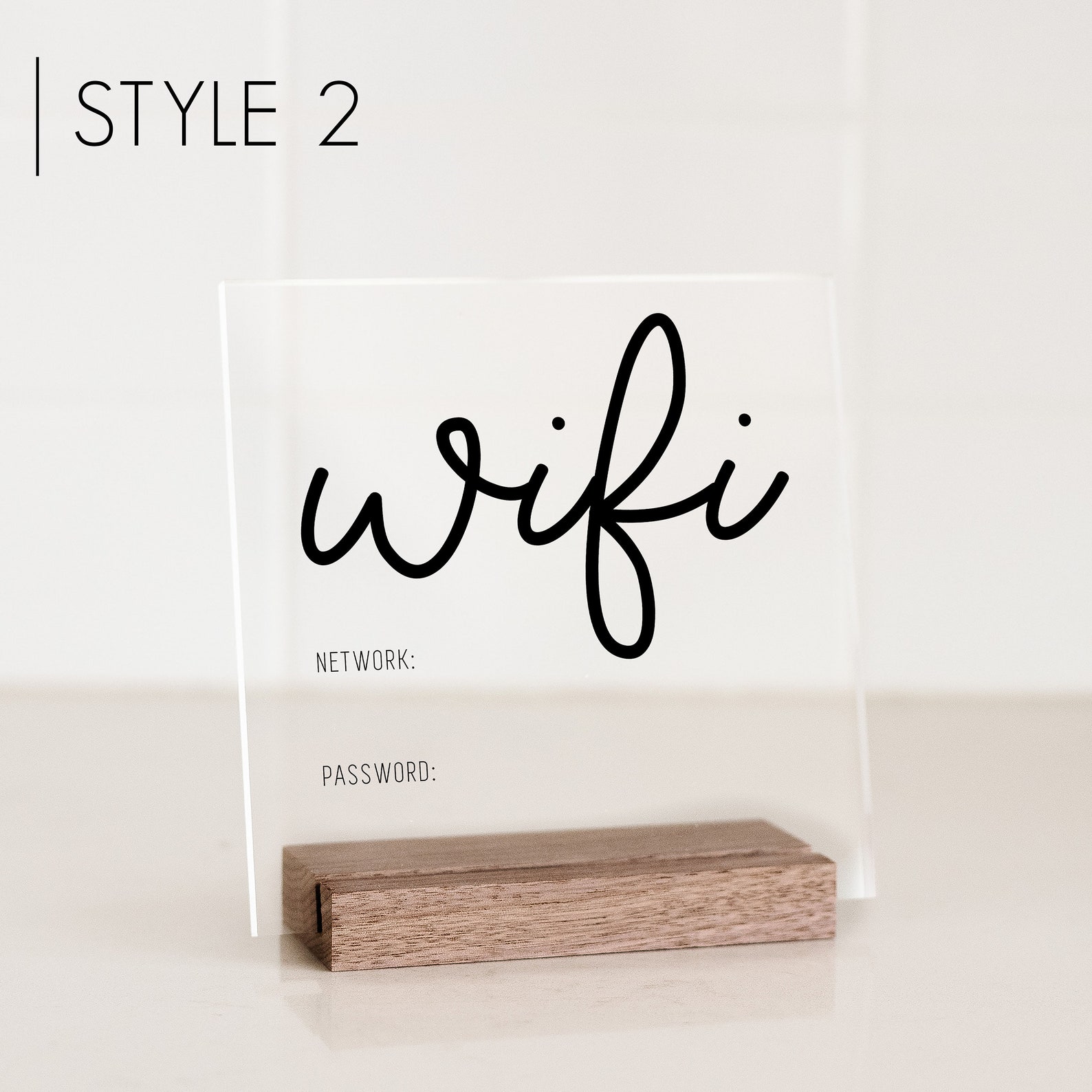 Custom Wifi Password Sign on Acrylic And/or Dry-erase Wifi Network Sign ...