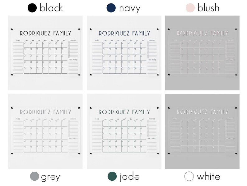 Personalized Clear Acrylic Calendar for Wall in Kitchen or - Etsy