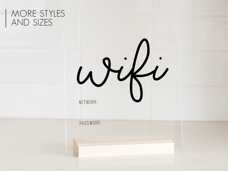Custom Wifi Password Sign on Acrylic And/or Dry-erase Wifi - Etsy