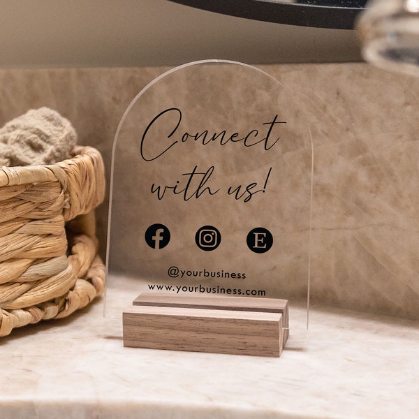 Acrylic Sign With Wood Stand - Etsy