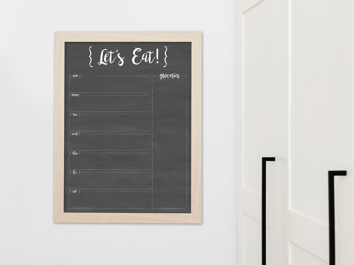 Meal Planner Framed Weekly Menu Board Dry Erase Wall - Etsy
