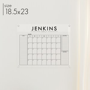 Custom Acrylic Calendar W/ Notes Box, Priorities Box, and Reminders Box ...